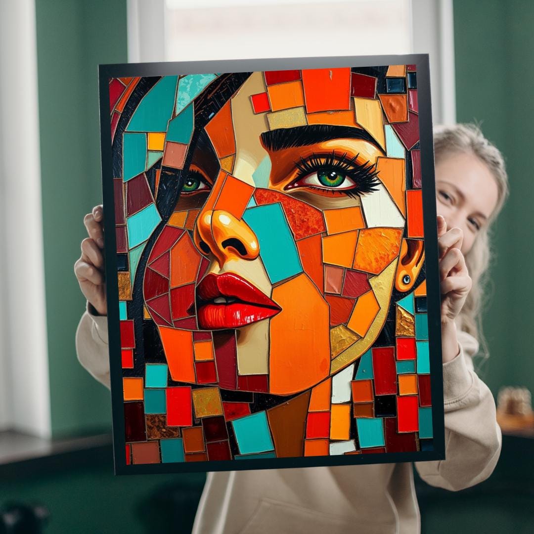 Mosaic Portrait Jigsaw Puzzle: Abstract Fragmented Face (110-1014 ...