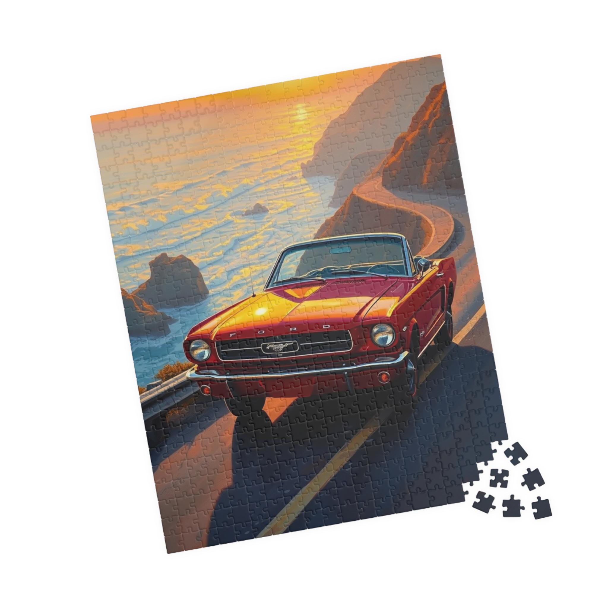 Vintage 1964 Mustang Puzzle: Classic Car Sunset Jigsaw Game - Etsy