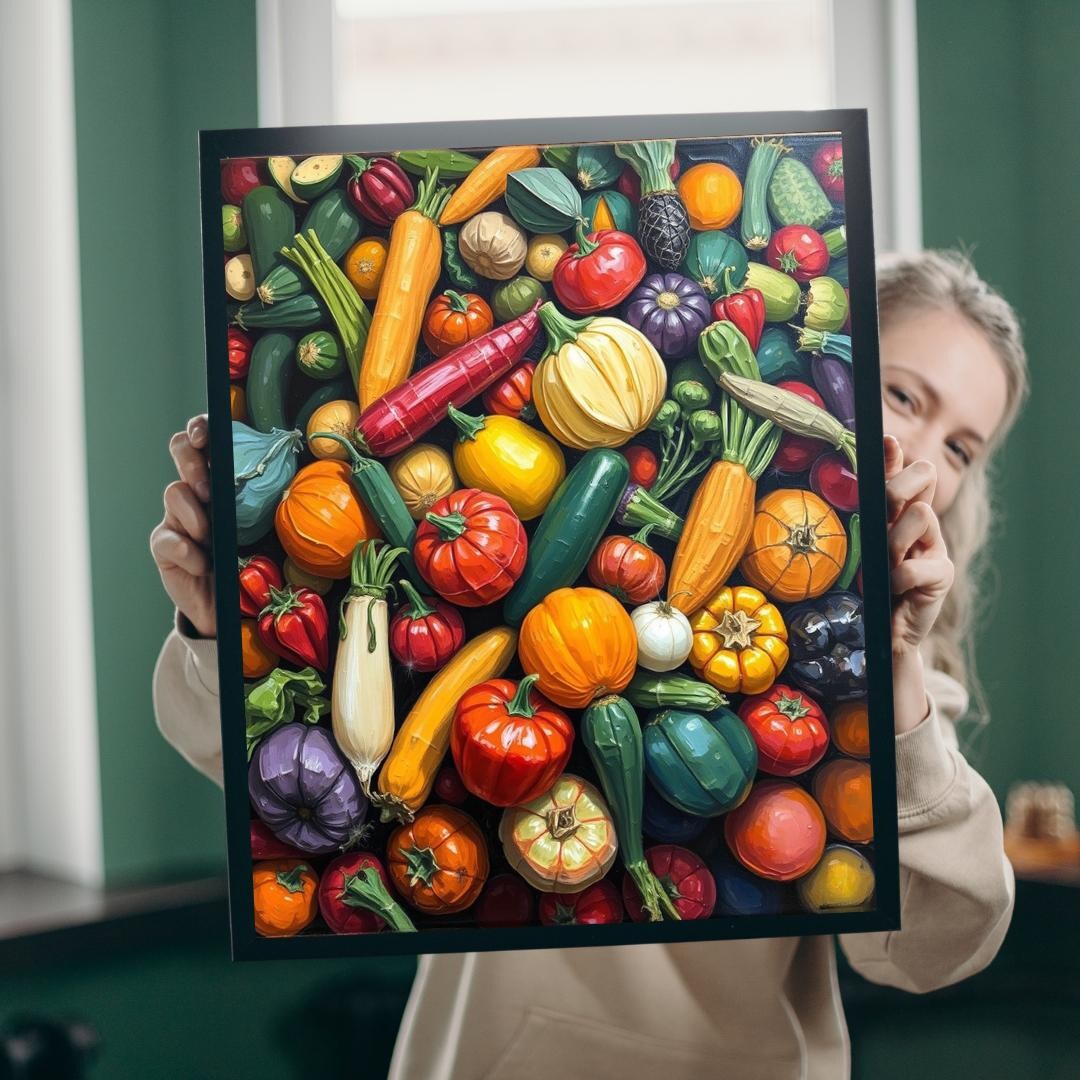 Colorful Vegetable Collage Jigsaw Puzzle, 110-1014-piece, Kitchen Decor ...