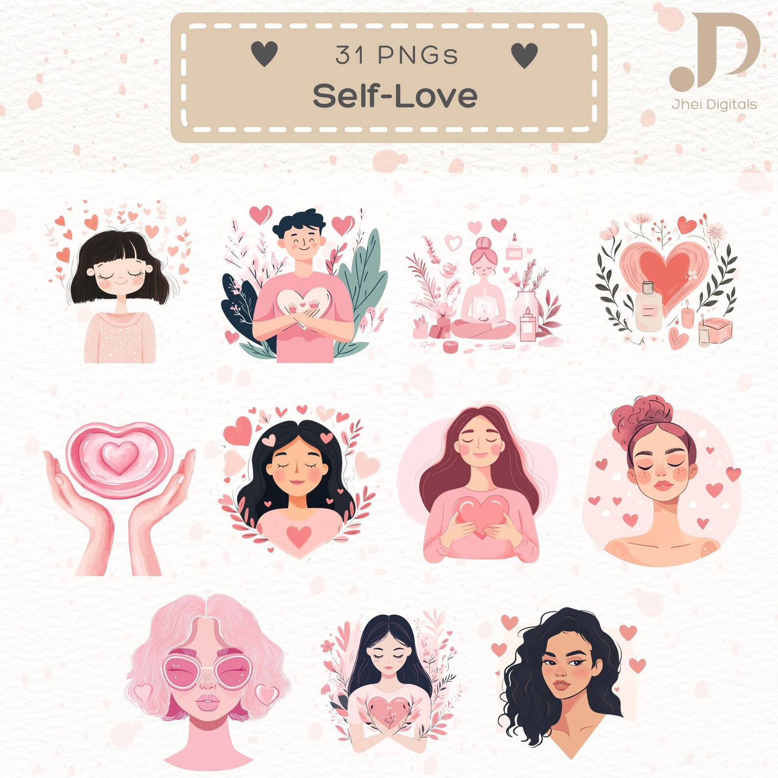Self-love Clipart, Love Yourself Valentine Clipart – Lovely Design ...