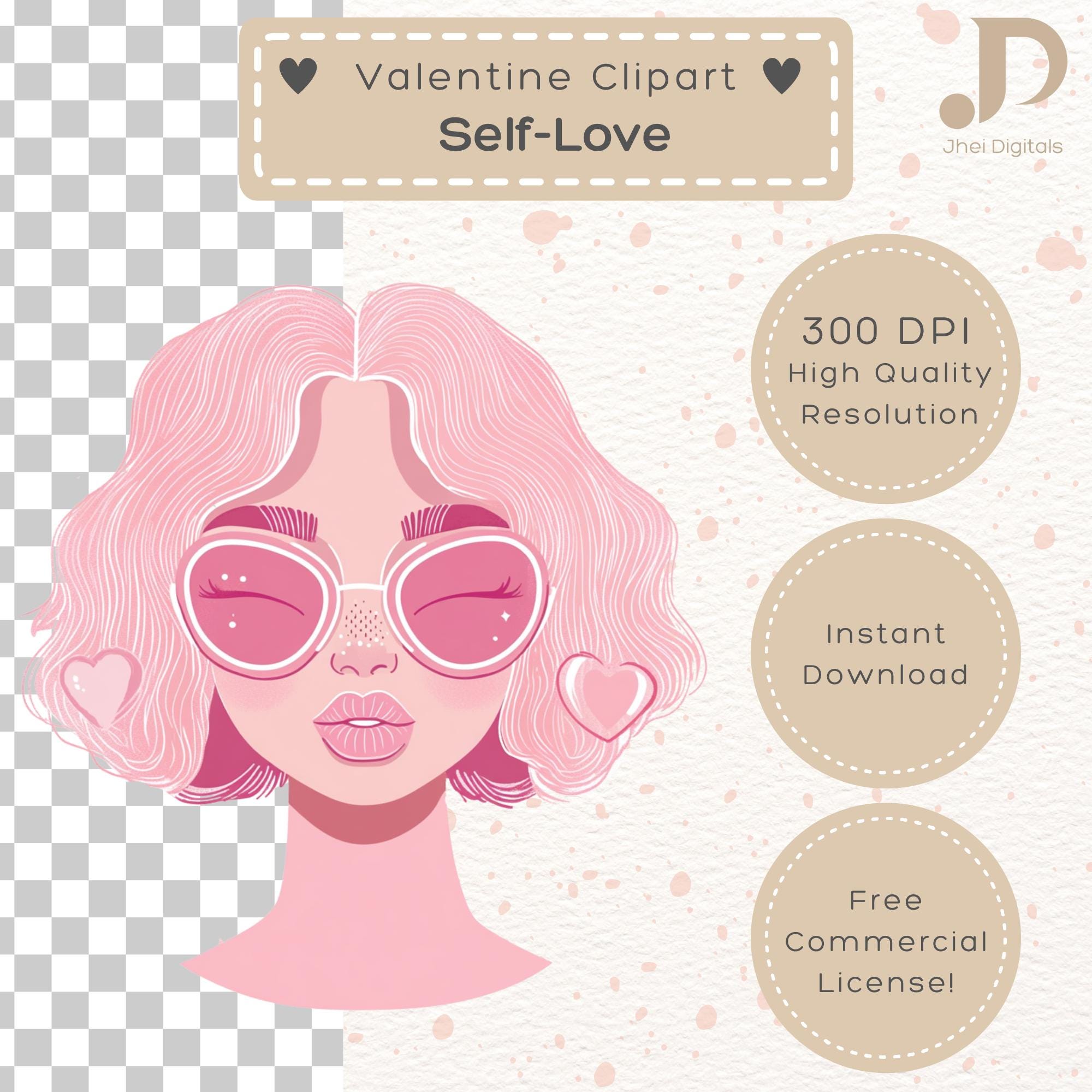 Self-love Clipart, Love Yourself Valentine Clipart – Lovely Design ...
