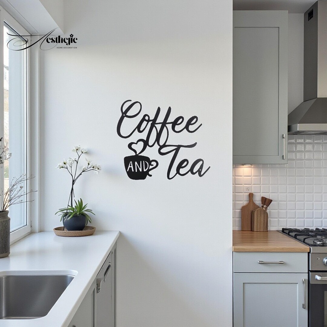 Coffee & Tea Metal Wall Art – Kitchen Dining Room Decor (26x30cm) - Etsy