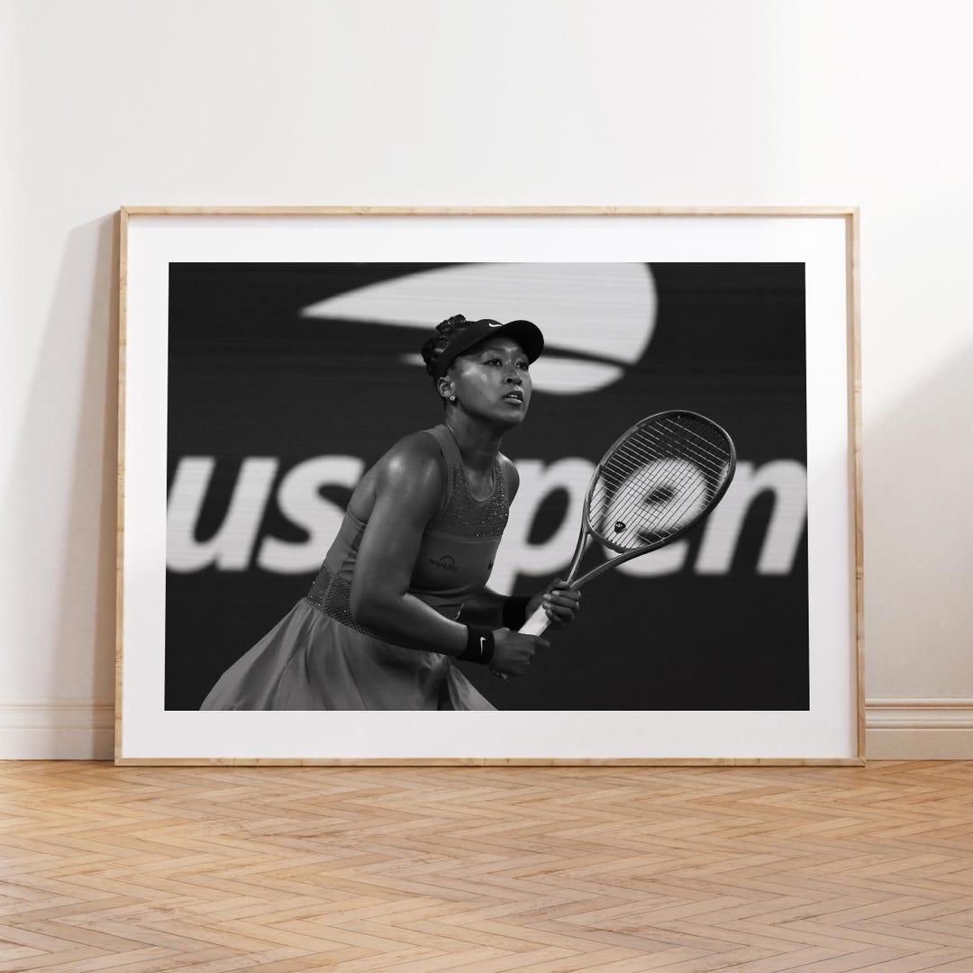 Naomi Osaka Poster, Osaka Print, 2025 Grand Slam, Black and White Wall ...