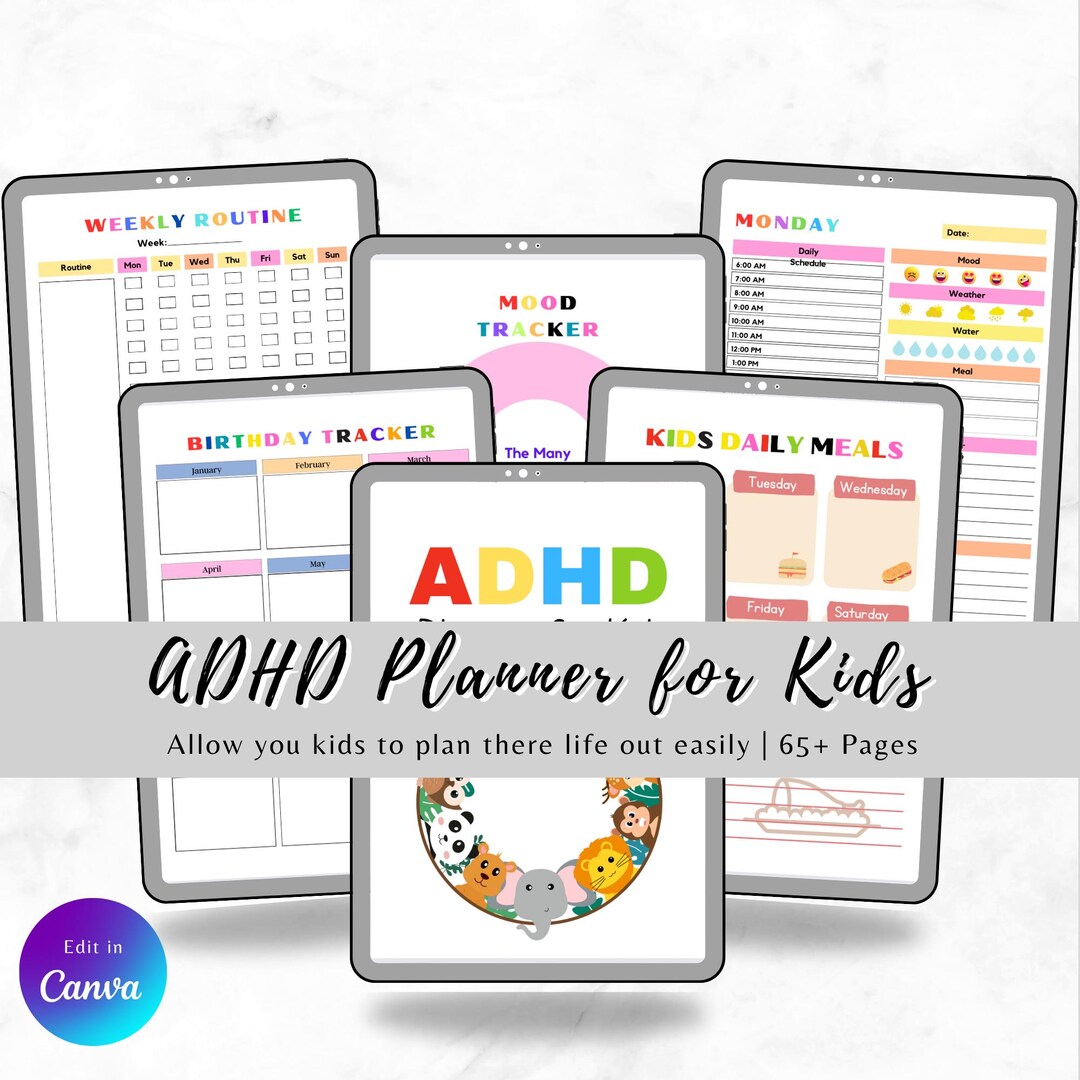 ADHD Planner for Kids - Etsy