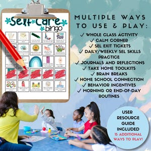 Self-care Bingo + Task Cards for Kids – 100 Printable Activities for ...