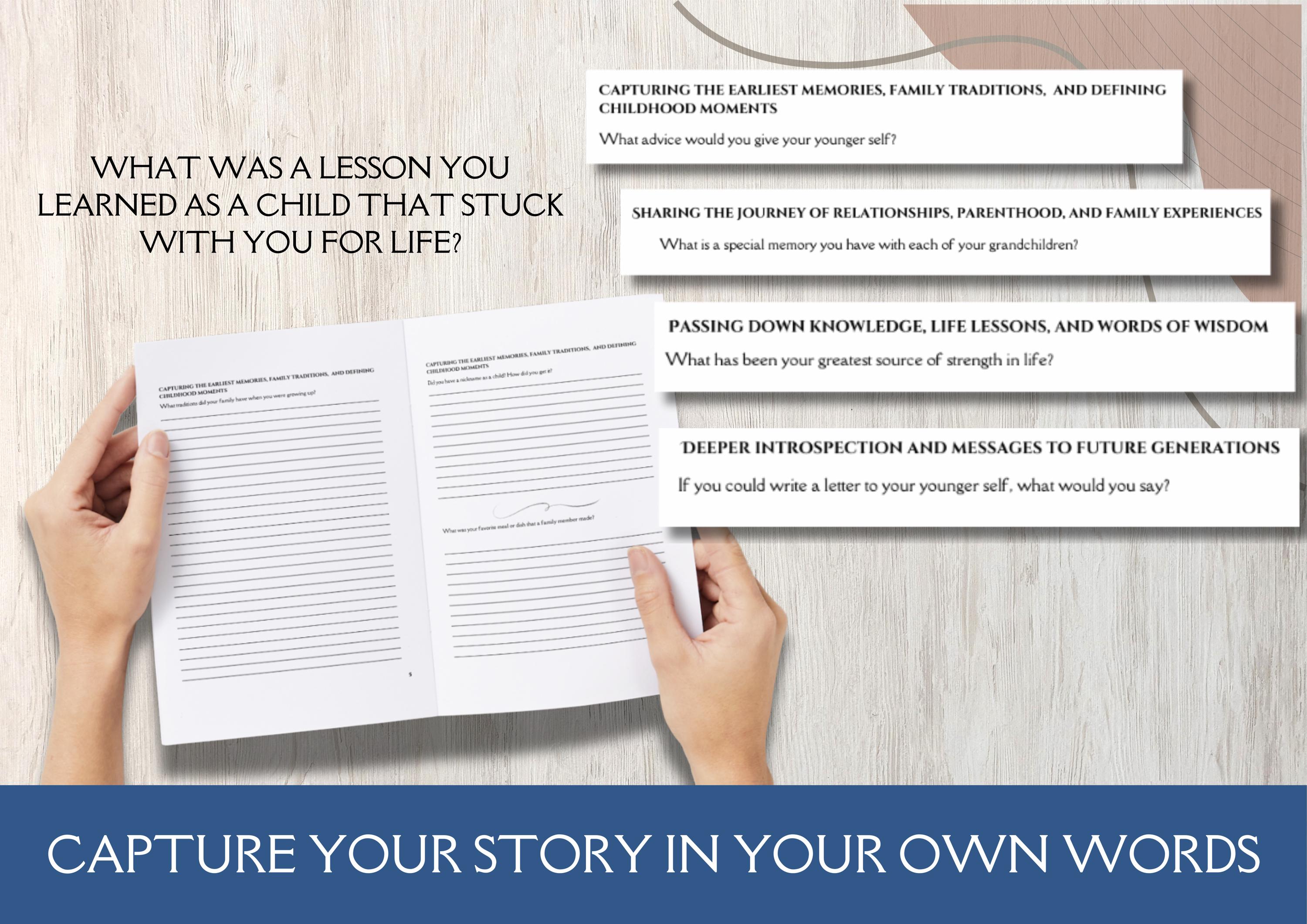 Grandparent’s Legacy Journal | Printable Memory Book | Guided Prompts ...