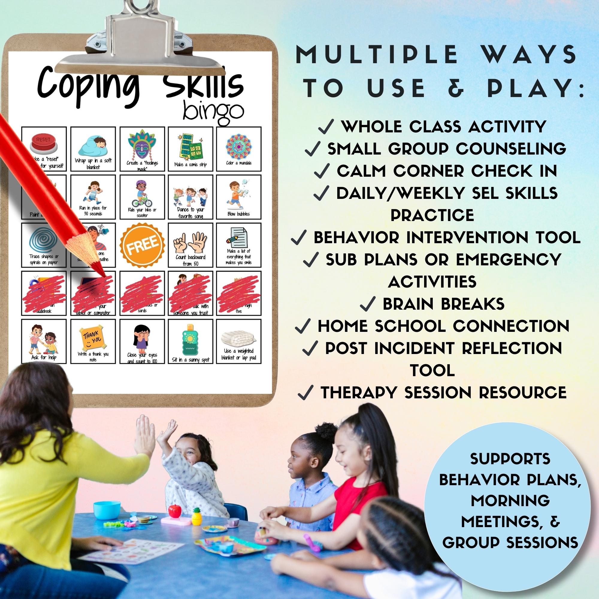 Mental Health Bingo Game for Kids – 100 Unique SEL Bingo Cards + 100 ...