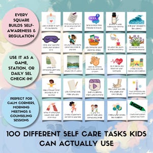 Wellness Bingo + Task Cards for Kids – 100 Printable Activities for ...