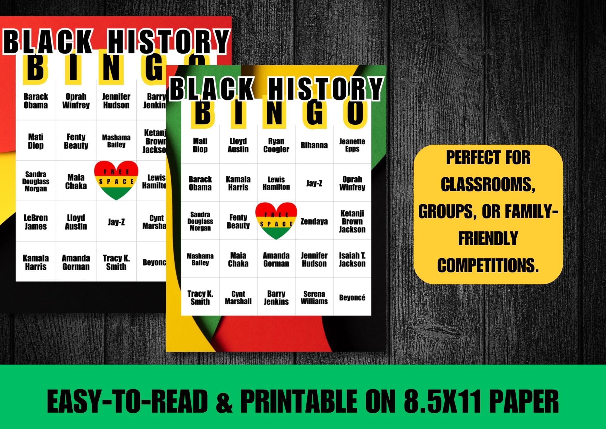 Modern Black History Month Bingo Game | Editable PDF | Fun Black ...