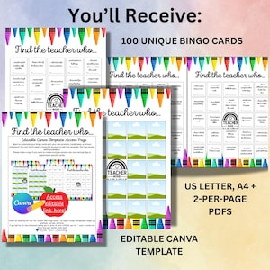 Teacher Appreciation Bingo Printable – Find a Teacher Who Game – Fun ...