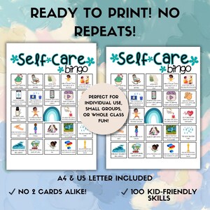 Self-care Bingo + Task Cards for Kids – 100 Printable Activities for ...