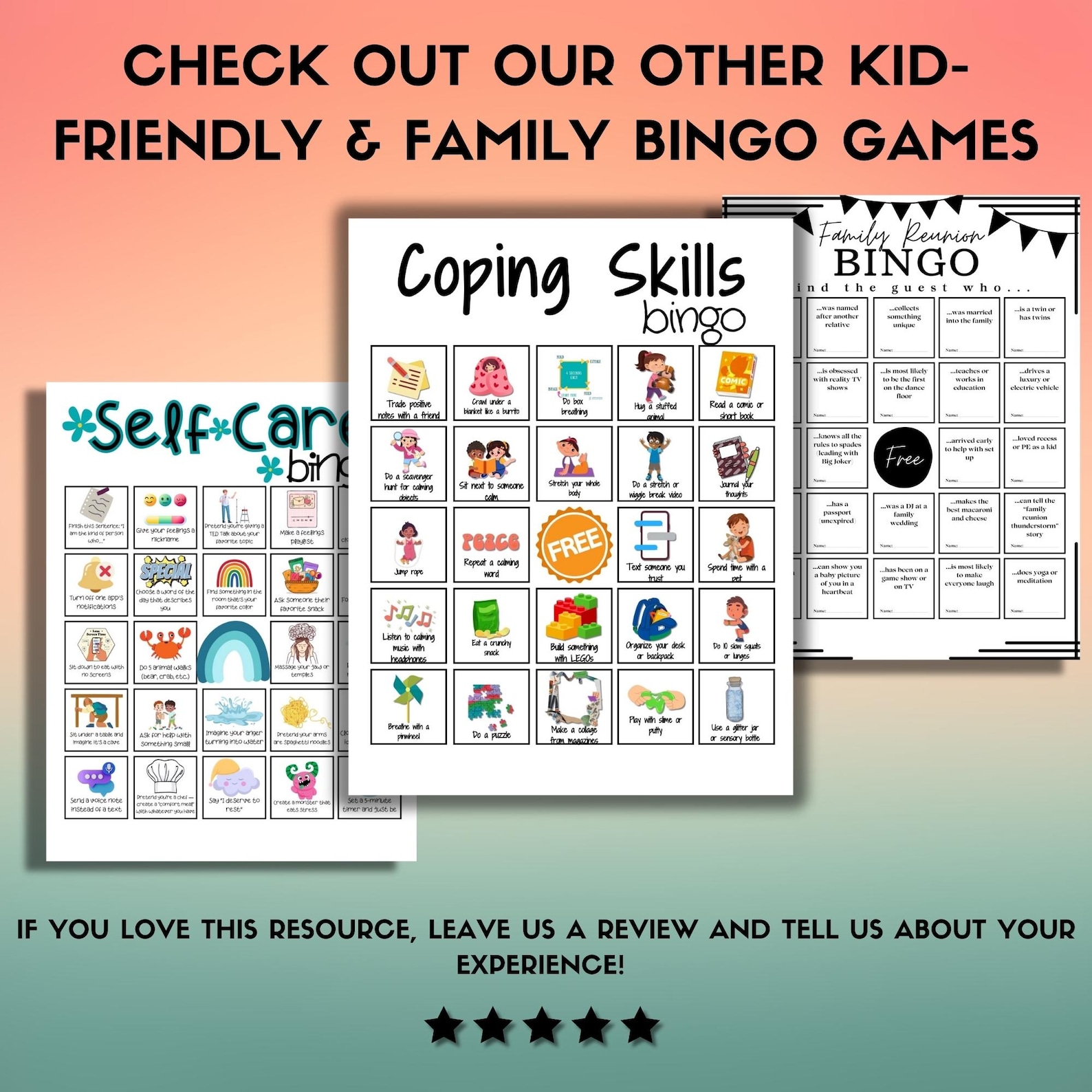 Kids Printable Summer Activity Bingo Game – 100 Printable Cards ...