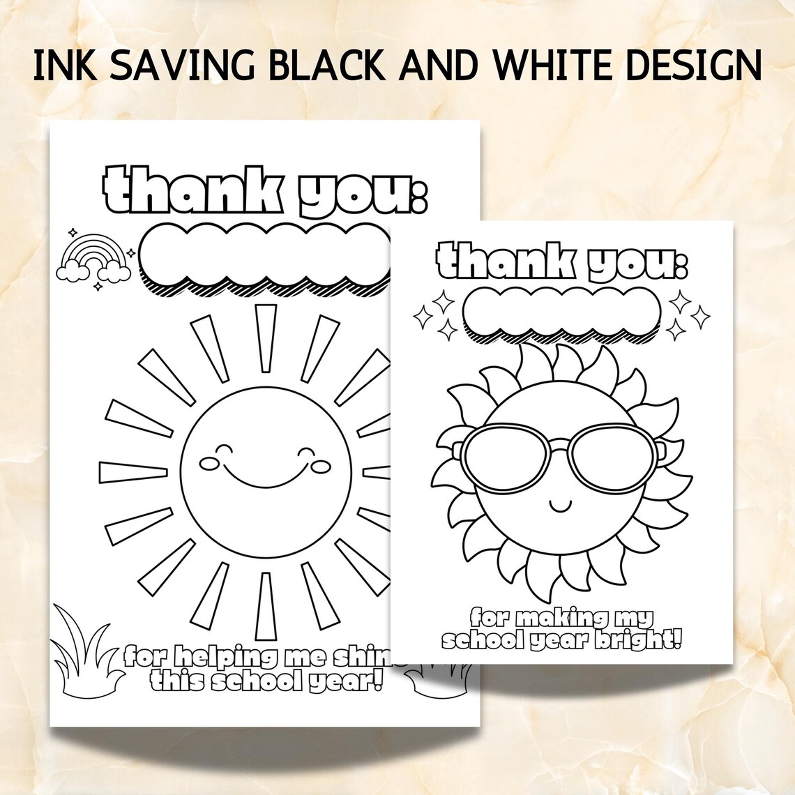 Thank You Teacher Printable – Coloring Card in 3 Sizes | End of Year ...