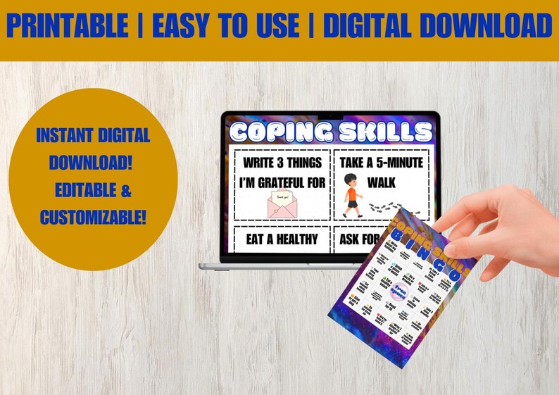 Coping Skills Bingo Game | SEL & Mindfulness Activity | Emotional ...