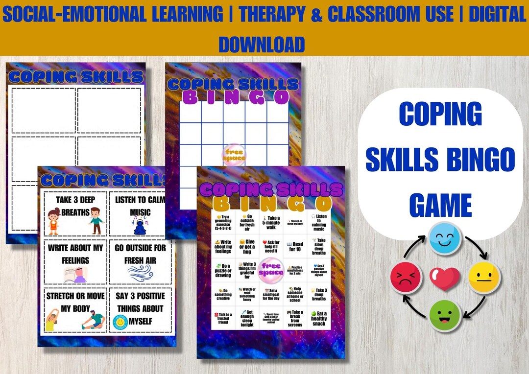 Coping Skills Bingo Game | SEL & Mindfulness Activity | Emotional ...