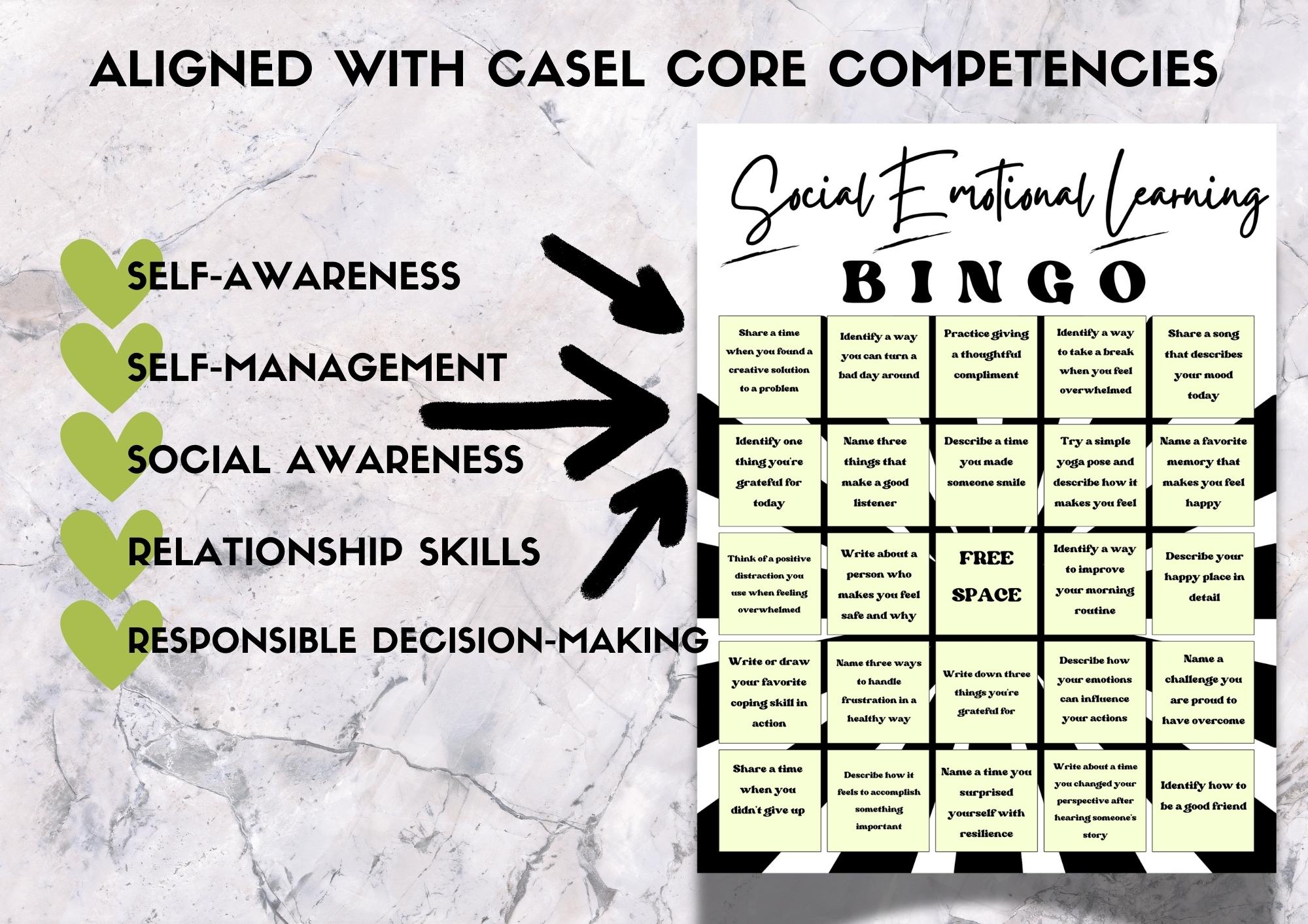 SEL Bingo Printable Game | 60 Cards + 500 Social Emotional Learning ...