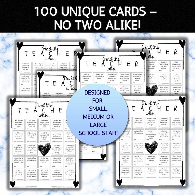 Teacher Trivia Bingo Game – Funny Teacher Bingo | Teacher Appreciation ...