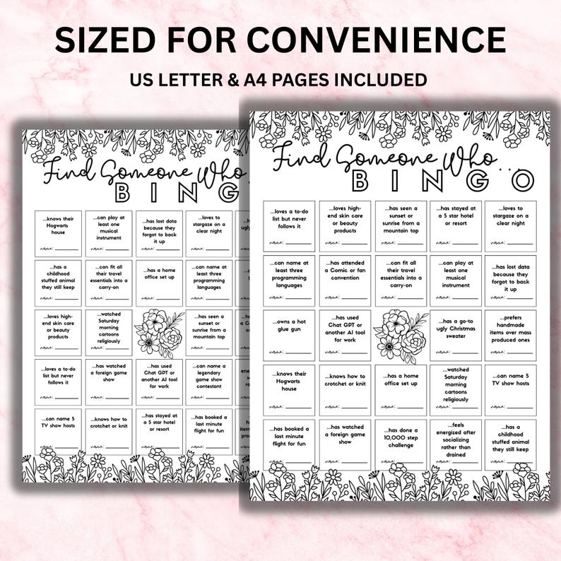 Find Someone Who Bingo | Printable Icebreaker Game | Team Building ...