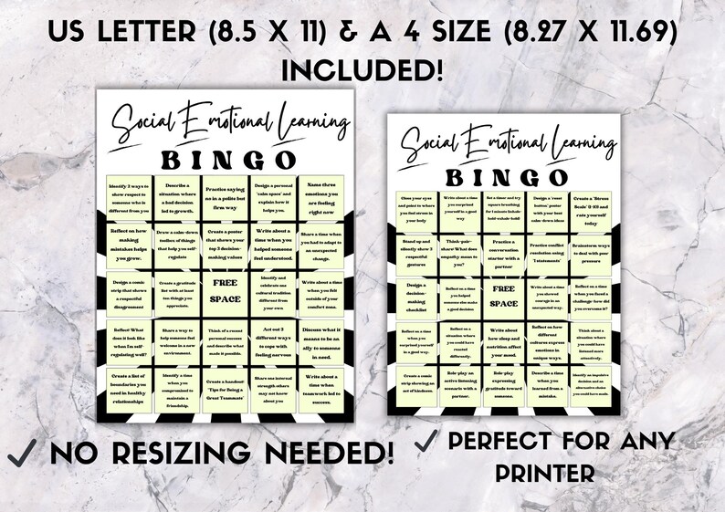 SEL Bingo Printable Game | 60 Cards + 500 Social Emotional Learning ...