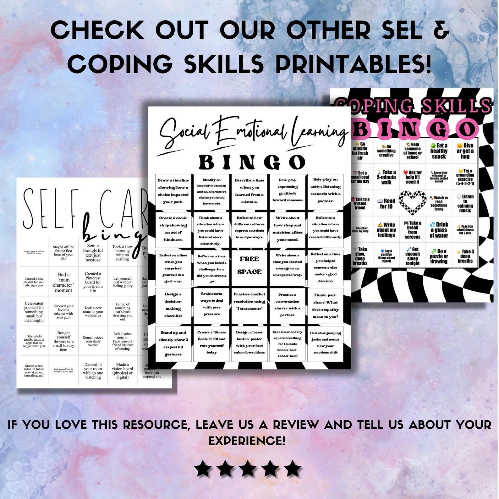 100 Coping Skills Cards for Kids & Teens | Printable SEL Calm Corner ...