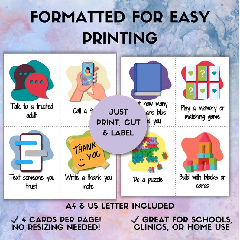 100 Coping Skills Cards for Kids & Teens | Printable SEL Calm Corner ...