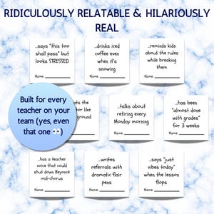 Teacher Trivia Bingo Game – Funny Teacher Bingo | Teacher Appreciation ...