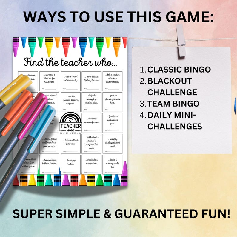 Teacher Appreciation Bingo Printable – Find a Teacher Who Game – Fun ...