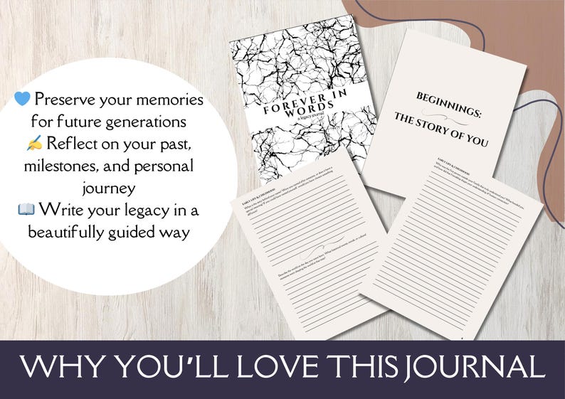 Legacy Journal | Self Reflection Printable PDF | Guided Prompts for ...