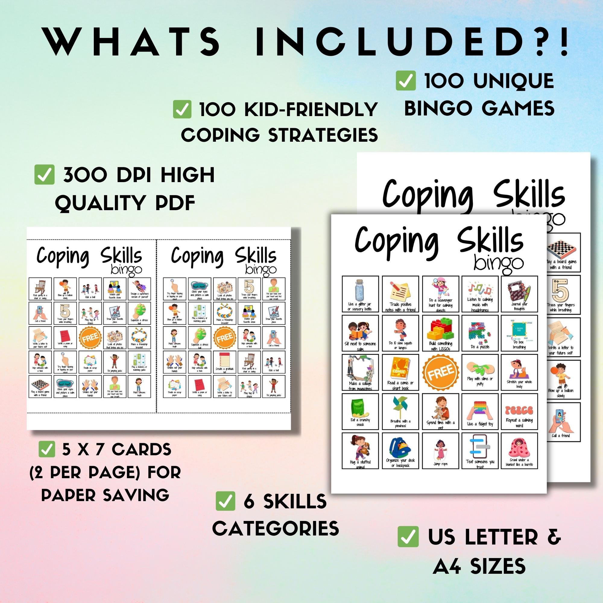 Mental Health Bingo Game for Kids – 100 Unique SEL Bingo Cards + 100 ...