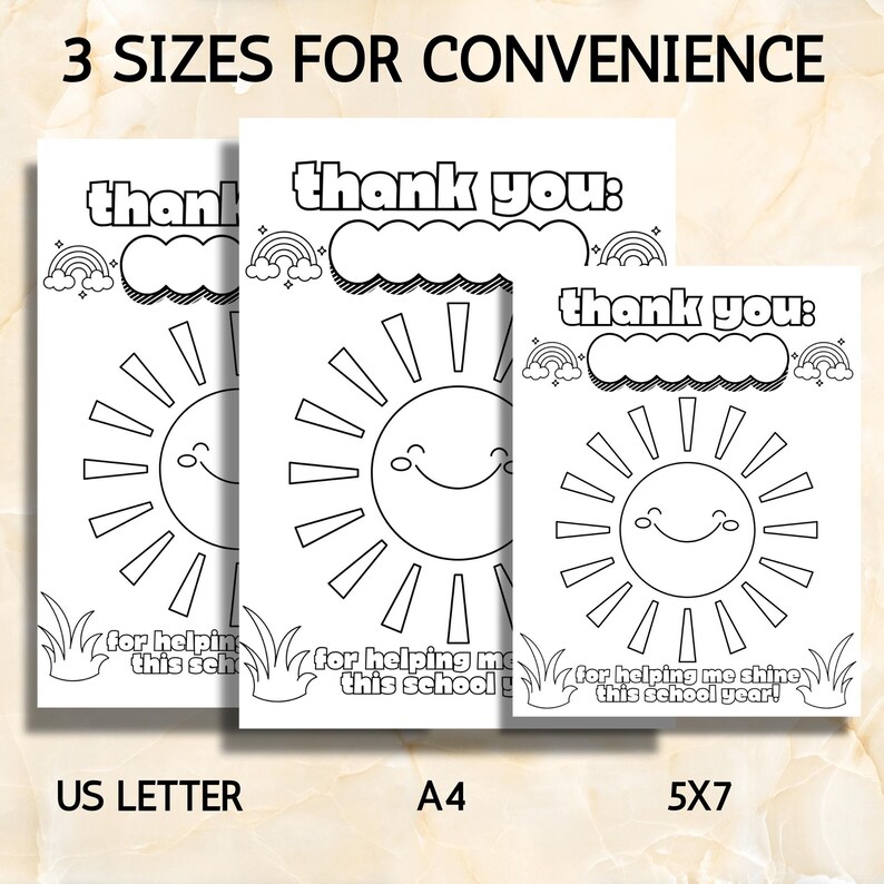 Thank You Teacher Printable – Coloring Card in 3 Sizes | End of Year ...
