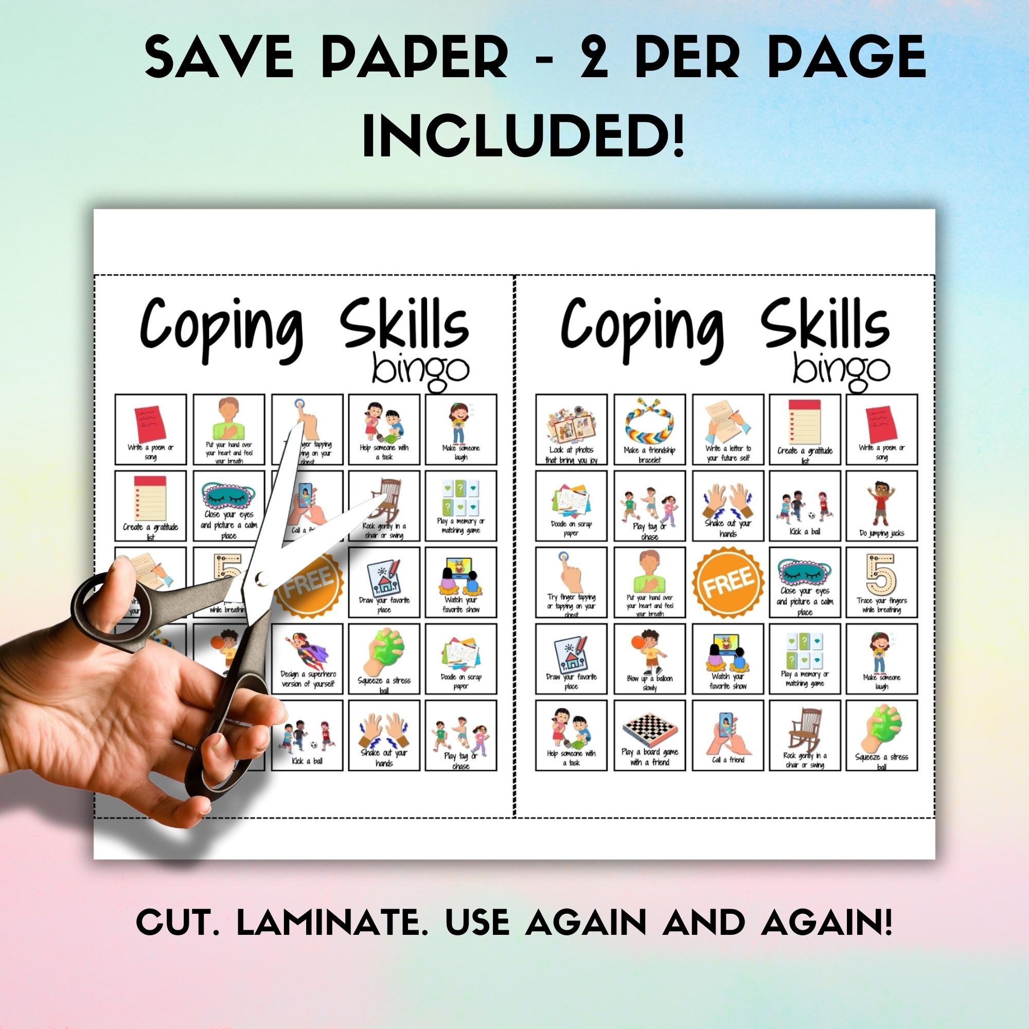 Mental Health Bingo Game for Kids – 100 Unique SEL Bingo Cards + 100 ...