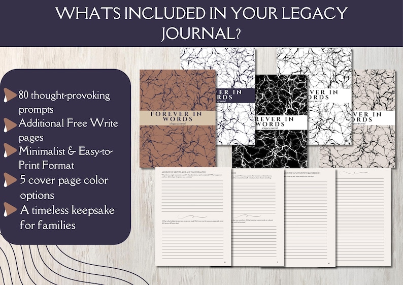 Legacy Journal | Self Reflection Printable PDF | Guided Prompts for ...