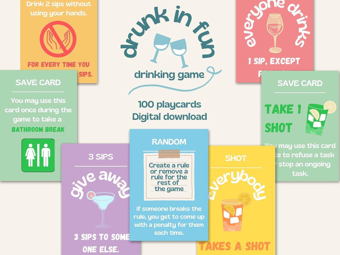 Drunk in Fun Drinking Game - 100 Playcards - A Mix of Thrilling ...