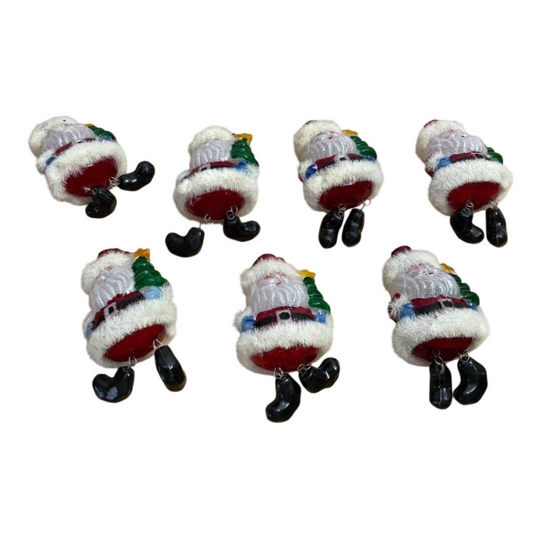 Vtg Blow Mold Plastic Santa String Light Covers Set 7 Christmas Tree ...