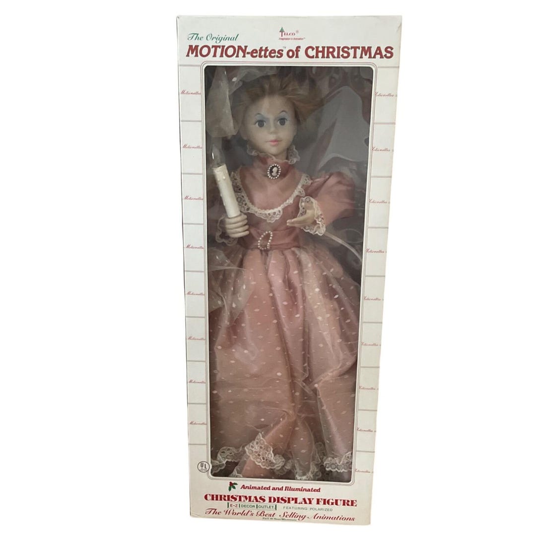 Vintage Telco Holiday Motionette Victorian Doll Christmas Lights Moves ...