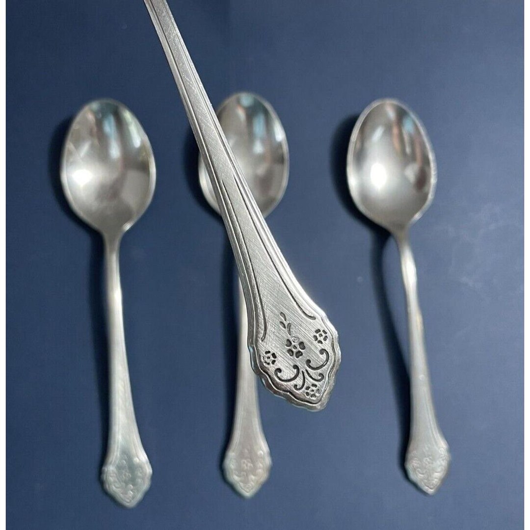Vintage Oneida Profile Lakewood Pattern 4 Oval Soup Spoons Tablespoons ...