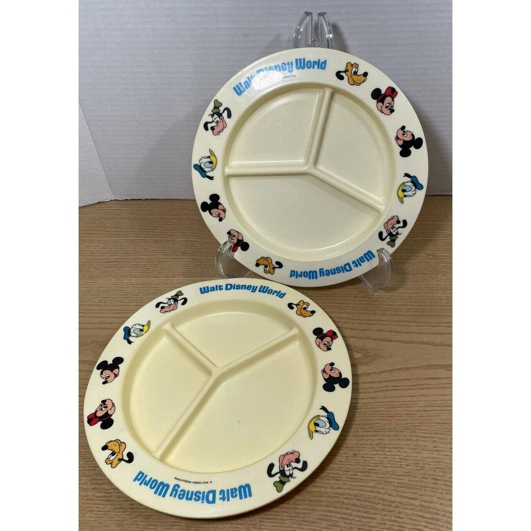 Vintage Walt Disney World Divided Plates Deka Mickey Goofy Donald Pluto ...