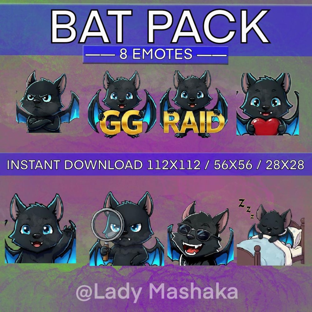 8 Bat Emotes for Twitch Streamers - Etsy