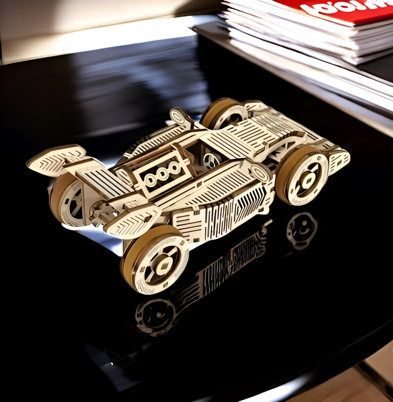 3D Wooden F1 Racing Car Puzzle Kit Unique Handmade DIY Gift - Etsy