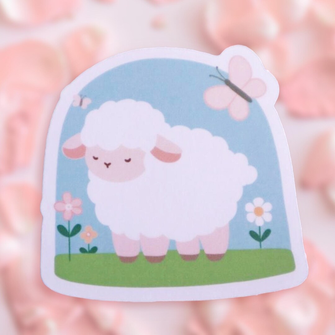 Cute Spring Lamb Sticker- Pastel Spring Easter Lamb Matte Sticker - Etsy