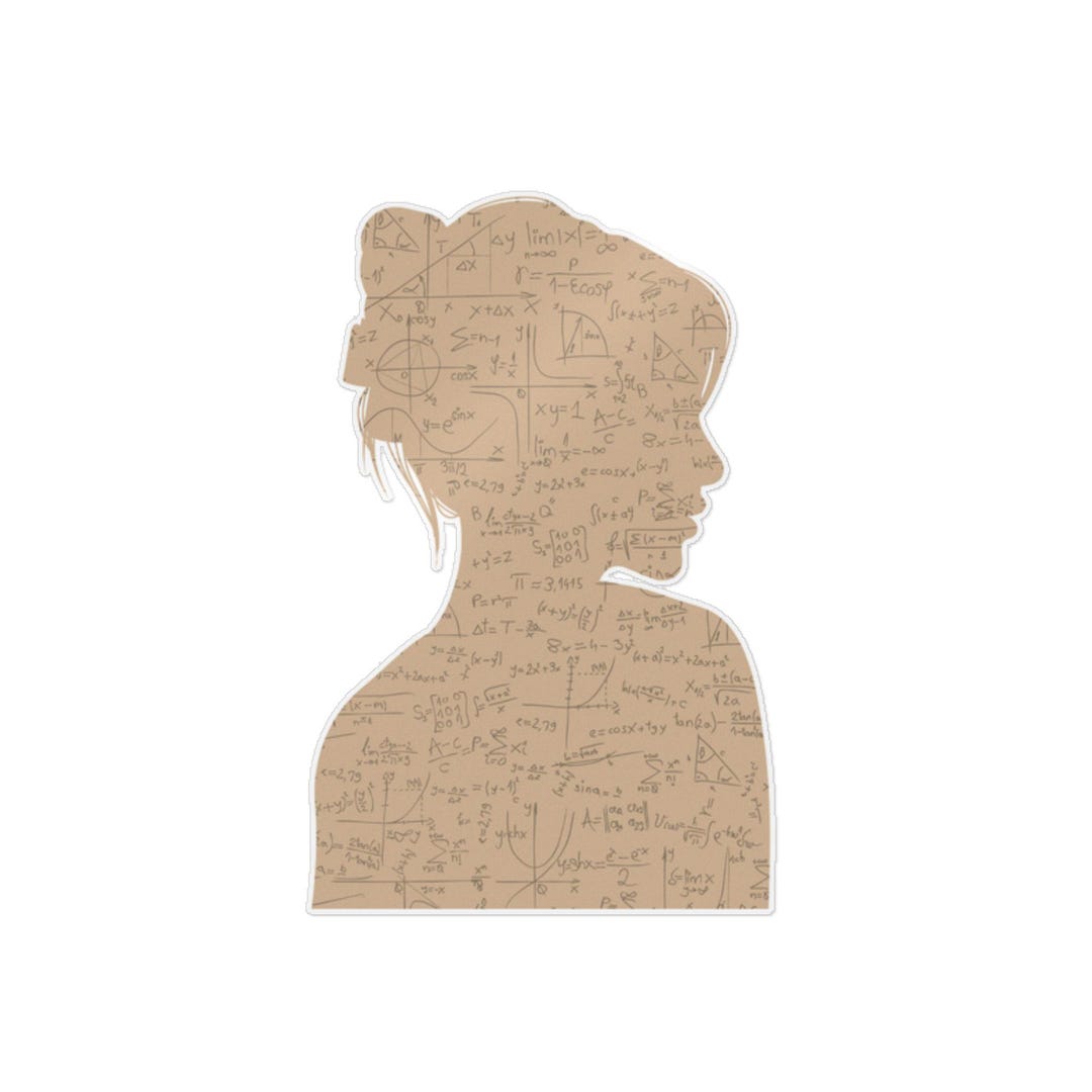 Math Sticker Die Cut Women in STEM Decal Equations Silhouette Science ...