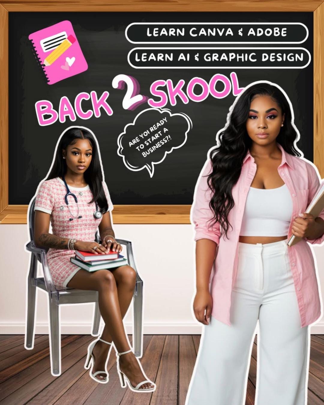 Back 2 Skool Digital Course | Learn Canva, Midjourney & Low Ticket ...