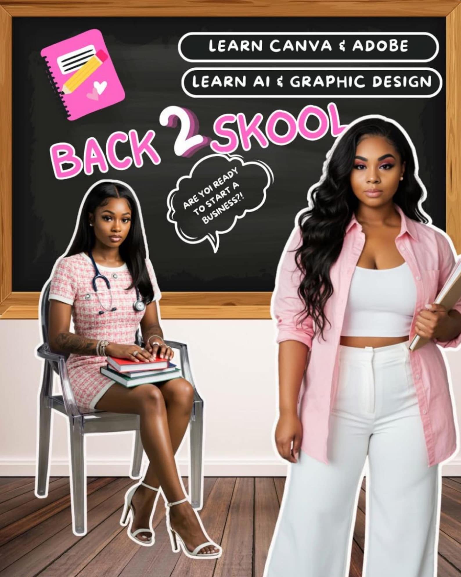 Back 2 Skool Digital Course | Learn Canva, Midjourney & Low Ticket ...