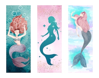 Mermaid Bookmark Printable - Etsy
