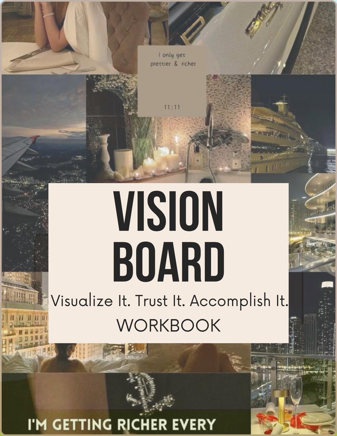 Vision Board Workbook, Goal Setting PLR, Visualization Tool, Manifest Your Dreams, Affirmations ...