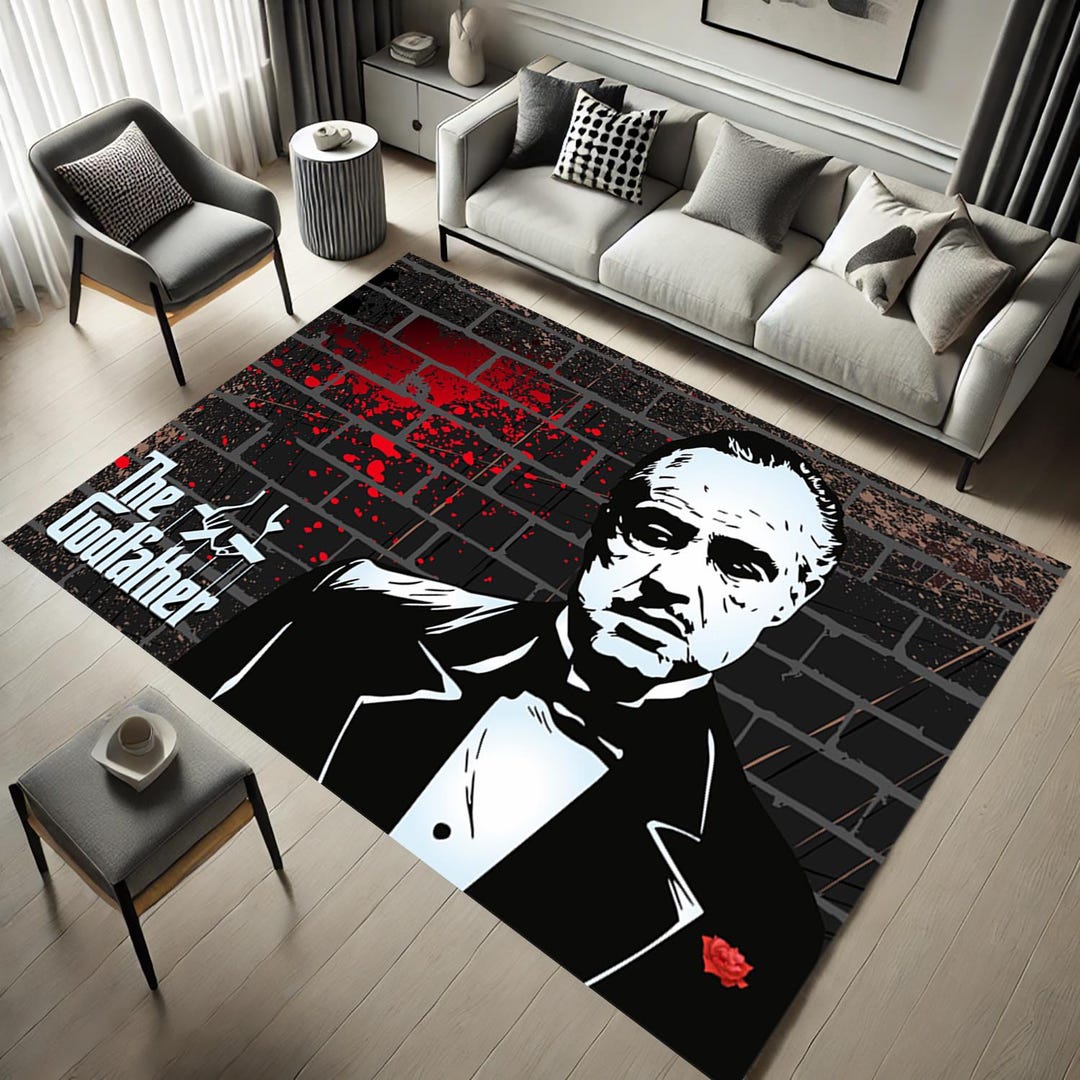 Mafia Boss Rug,classic Crime Decor,vintage Gangster Rug,ıconic Movie ...