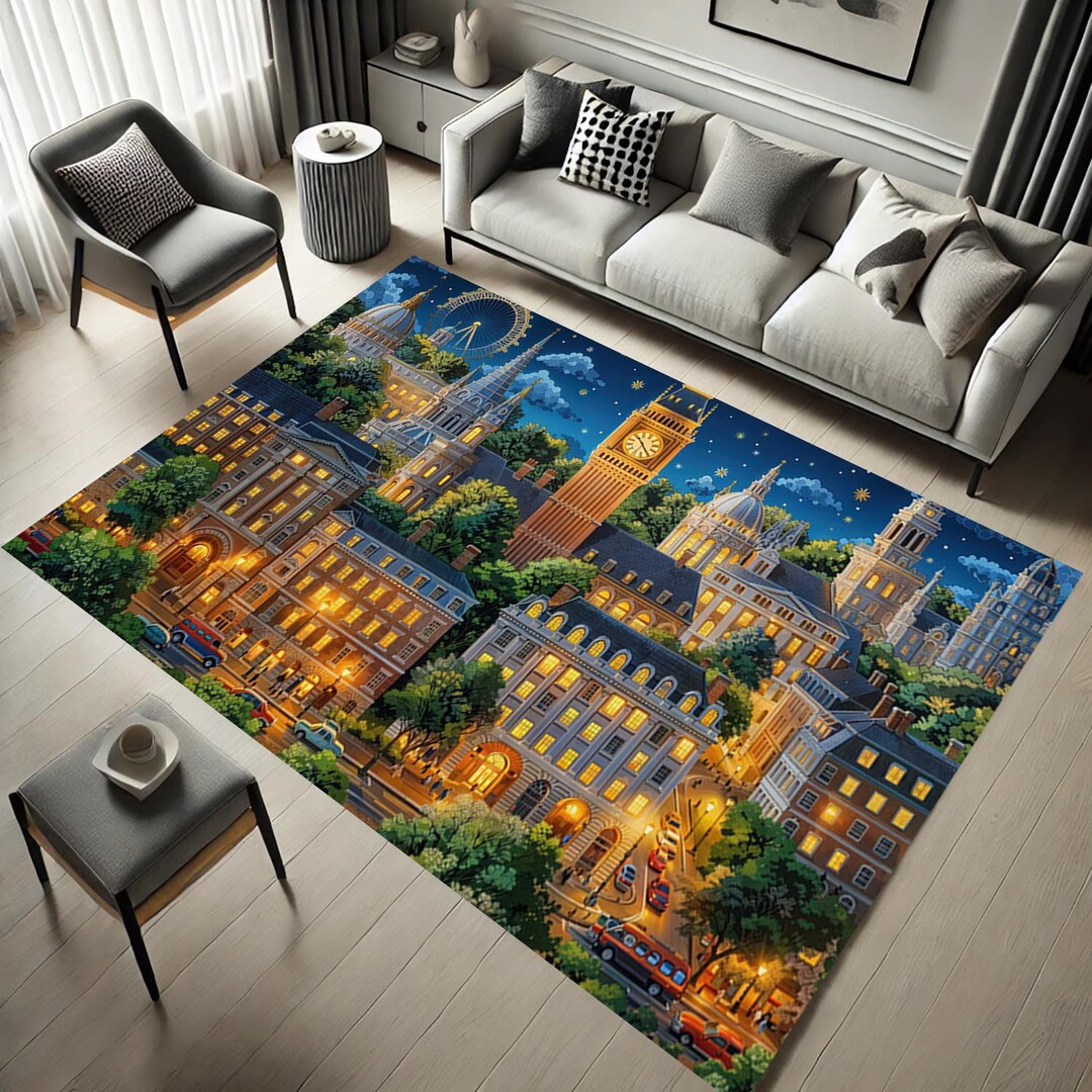 Colourful Printed, England, Big Ben, Home Decoration, Area Rug, Custom ...