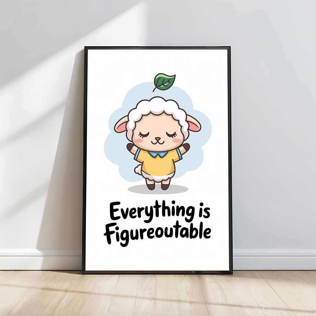 Everything is Figureoutable Sheep Poster | Motivational Wall Decor ...