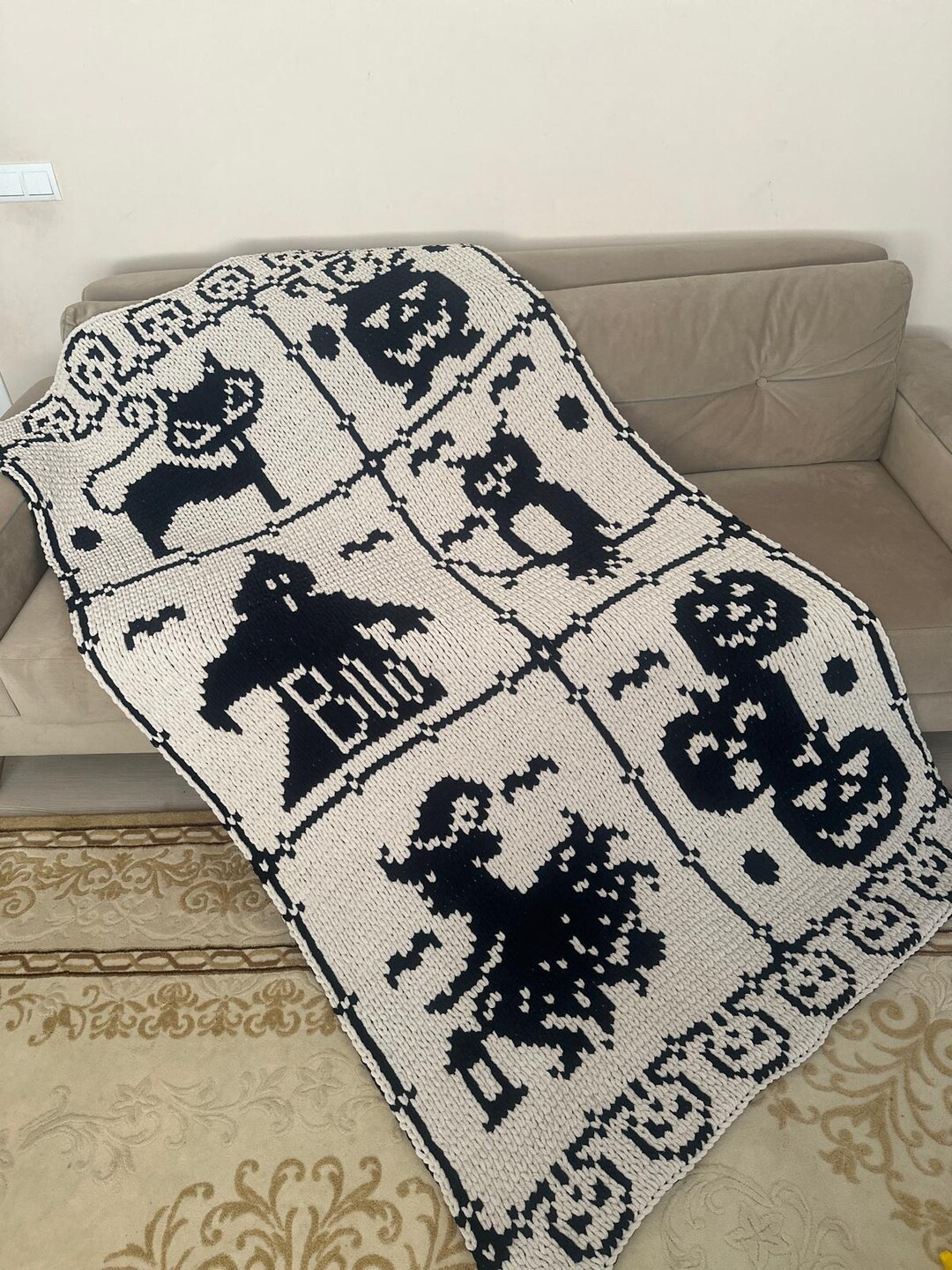Halloween Knitting Pattern PDF: Snuggleween Blanket, Alize Puffy More ...