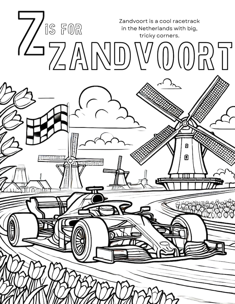 The Abc's of Formula 1 Coloring Book - Etsy